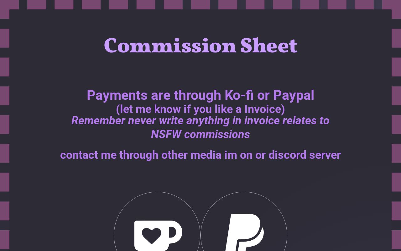 Commission Sheet Details & Prices